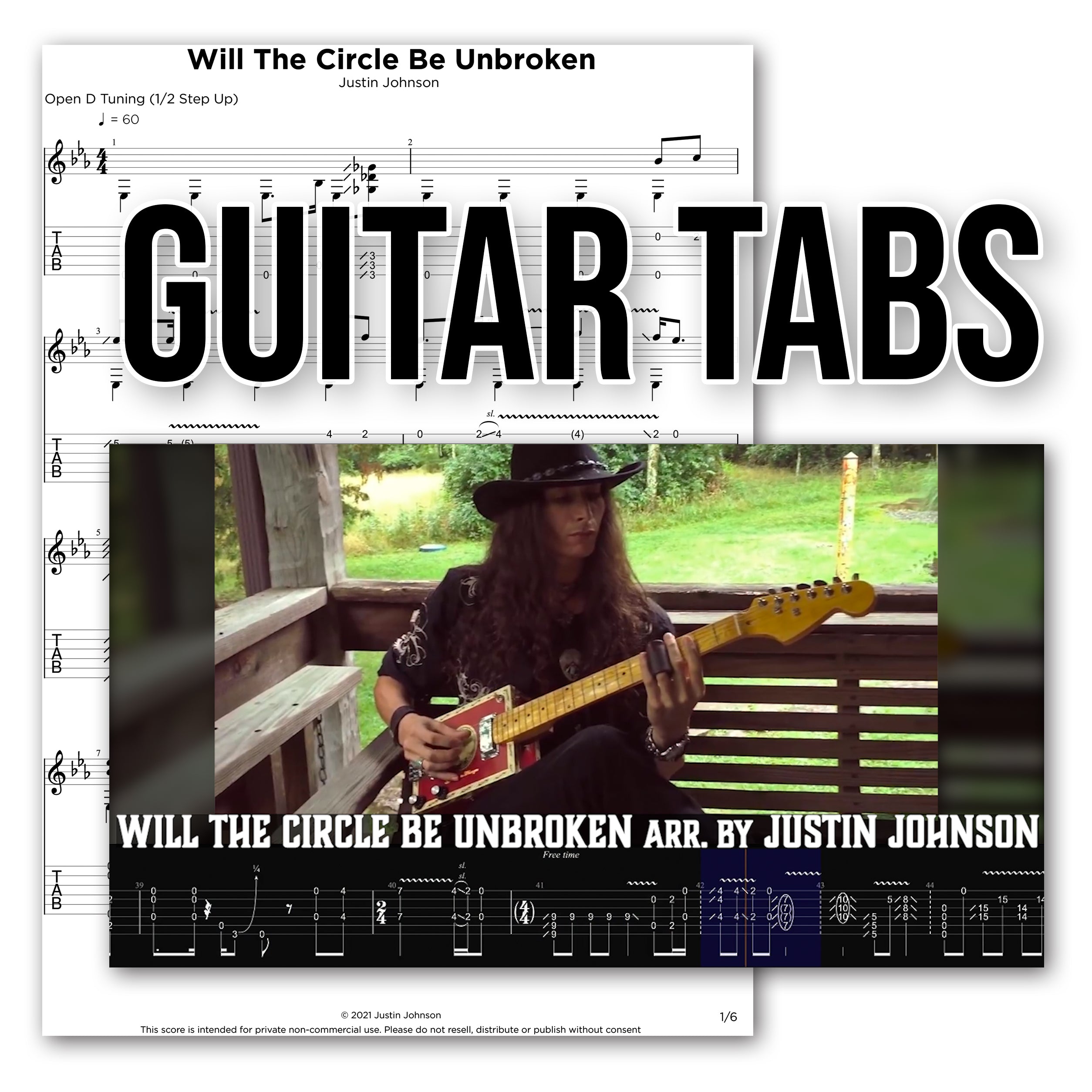 GUITAR TABS - "Will the Circle Be Unbroken" – Justin Johnson Official Store