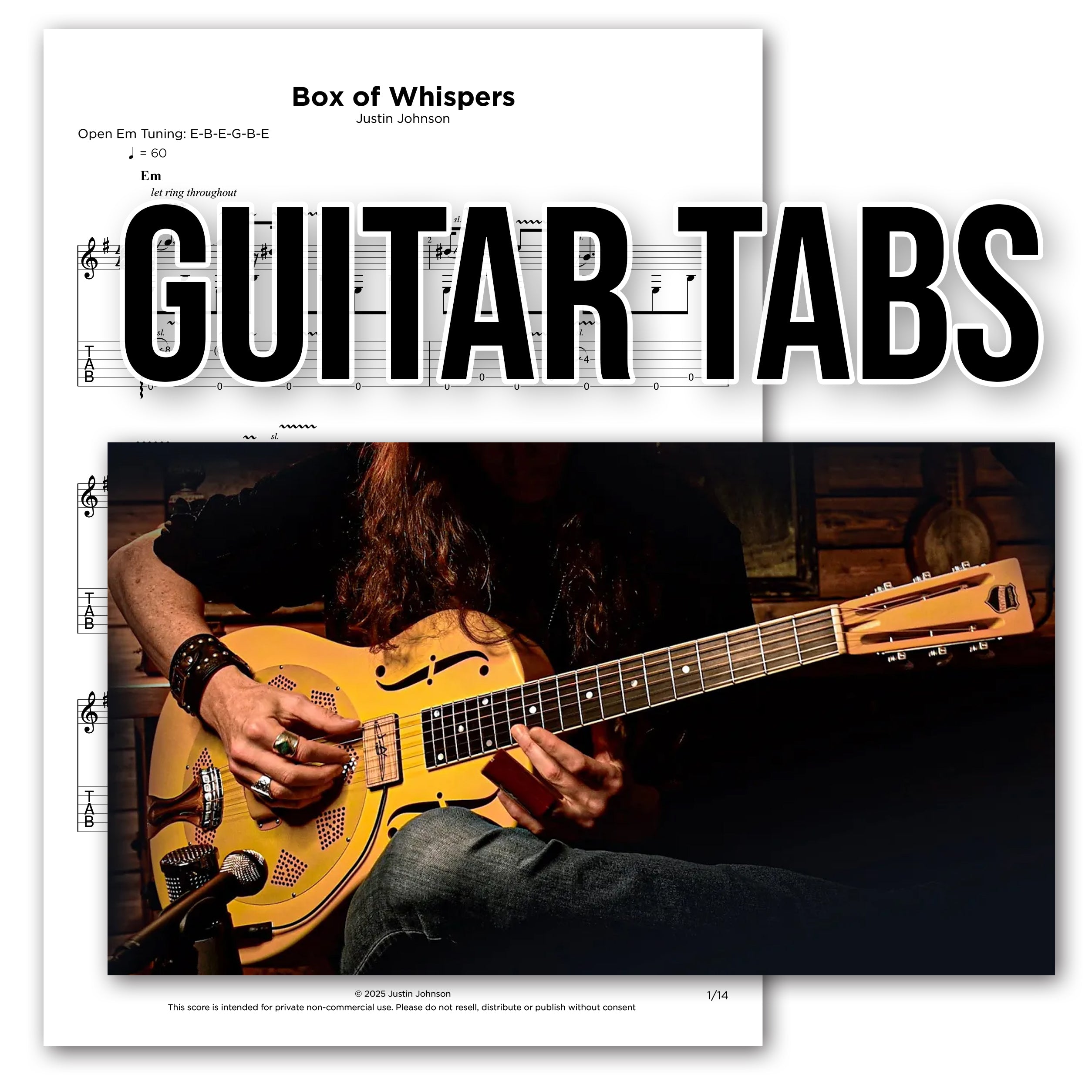 GUITAR TABS - "Box of Whispers" – Justin Johnson Official Store