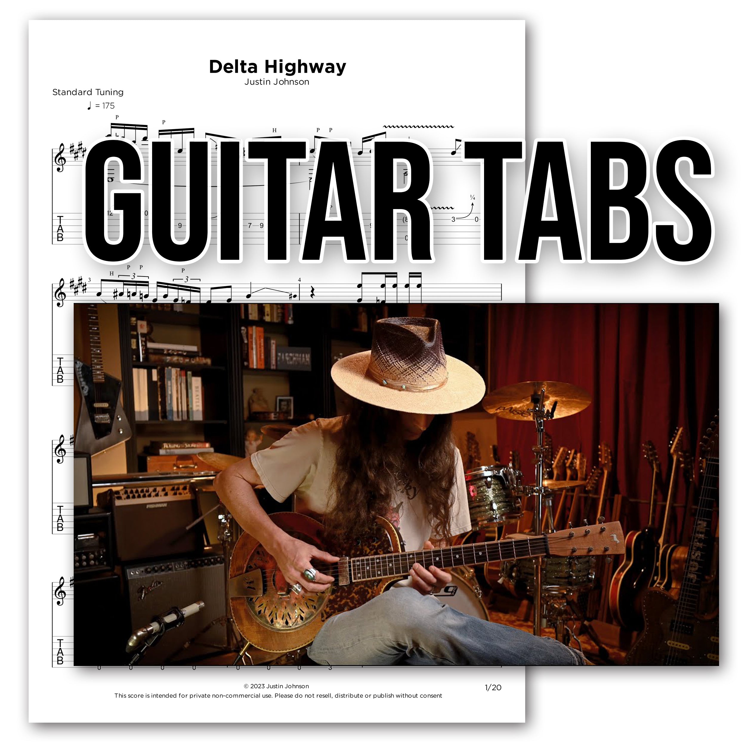 GUITAR TABS - "Delta Highway" – Justin Johnson Official Store